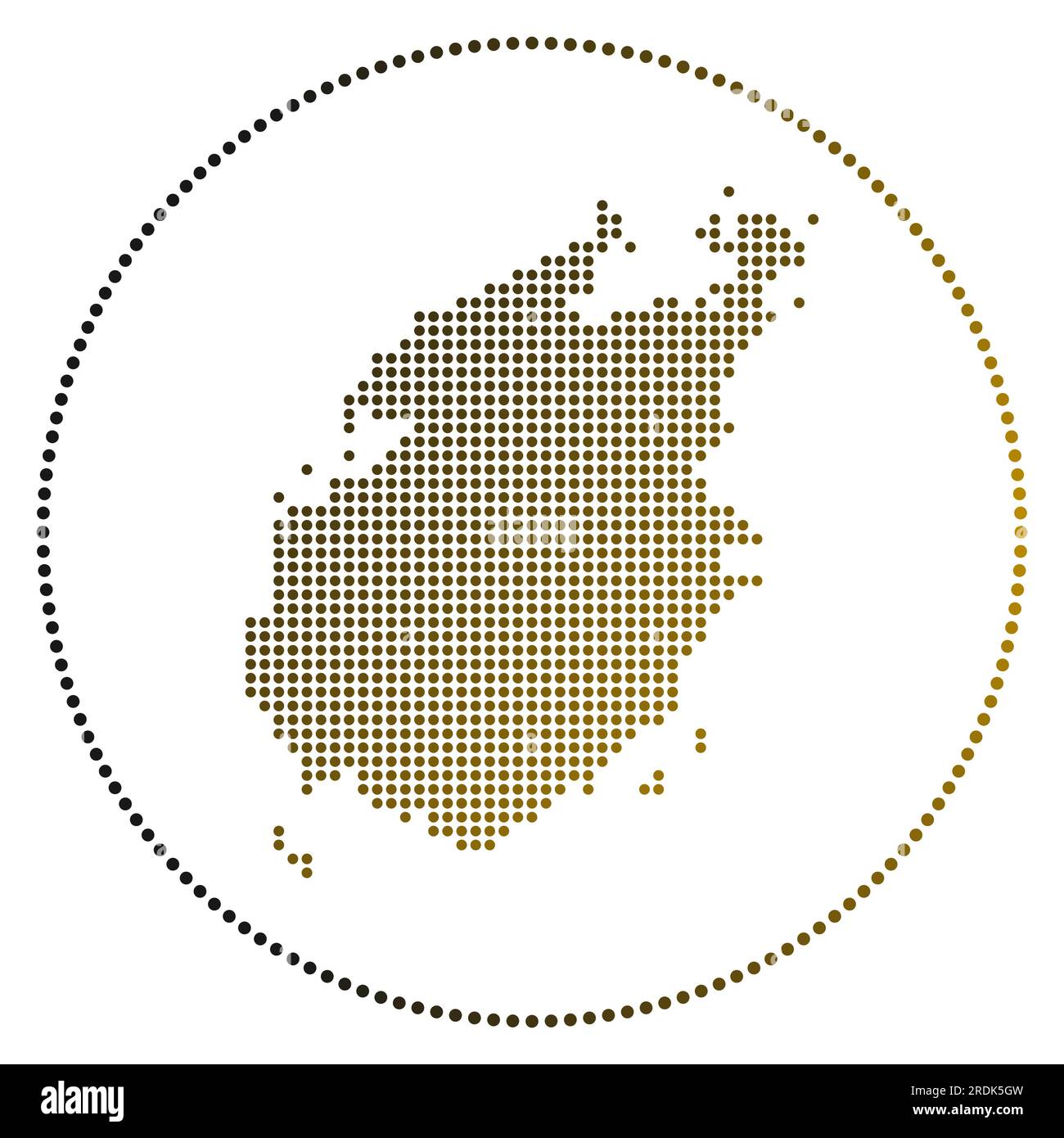 Paros Digital Badge Dotted Style Map Of Paros In Circle Tech Icon Of The Island With