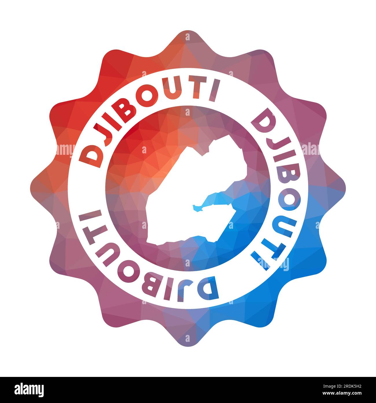 Djibouti low poly logo. Colorful gradient travel logo of the country in ...