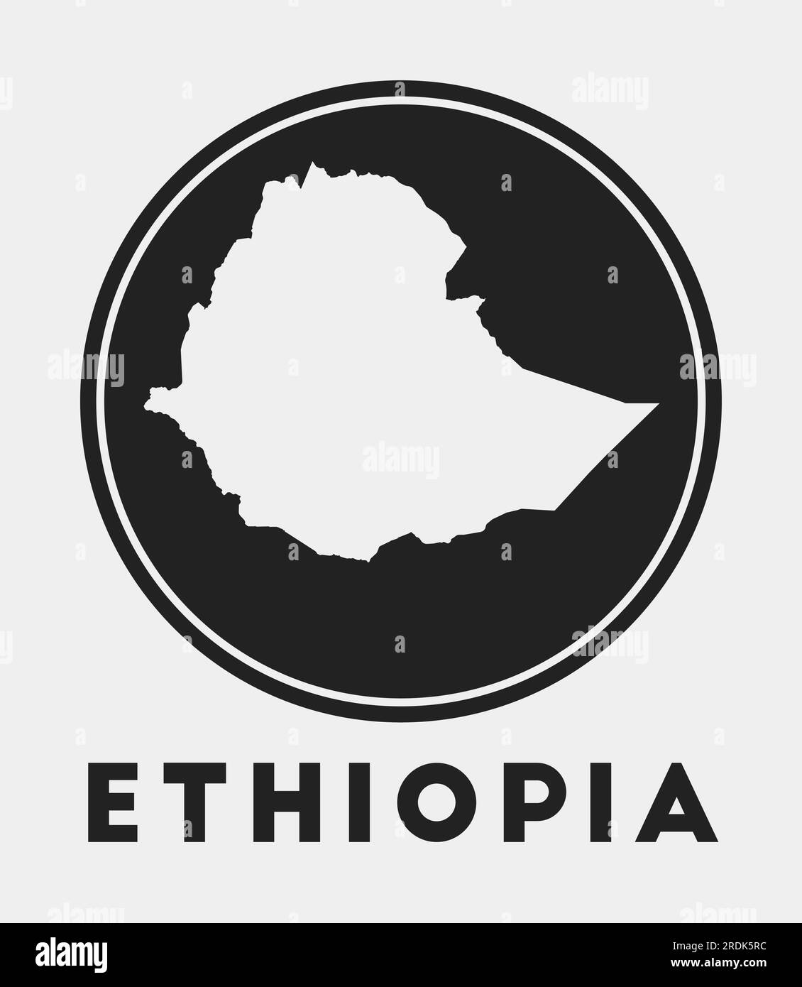Ethiopia icon. Round logo with country map and title. Stylish Ethiopia ...