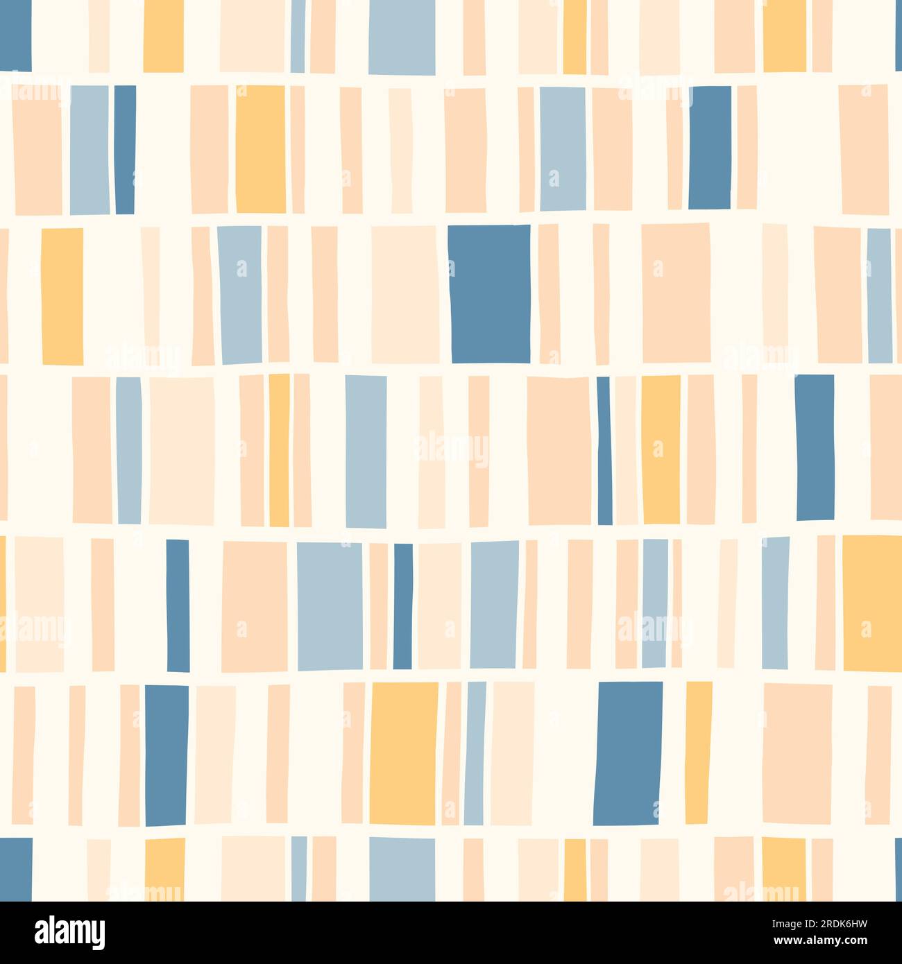 Hand-Drawn Retro Geometric Stripes Vector Seamless Pattern Stock Vector ...