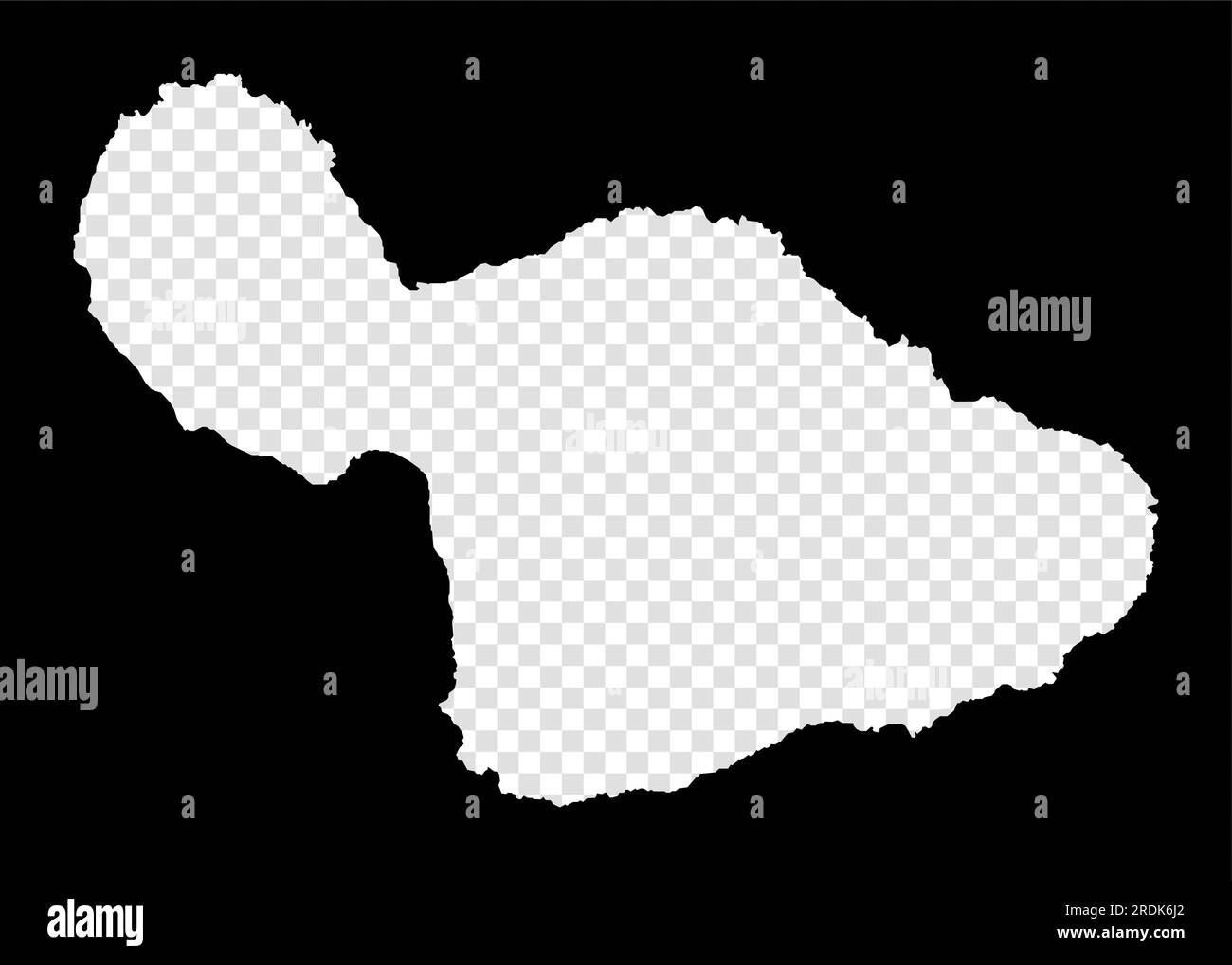 Stencil map of Maui. Simple and minimal transparent map of Maui. Black ...