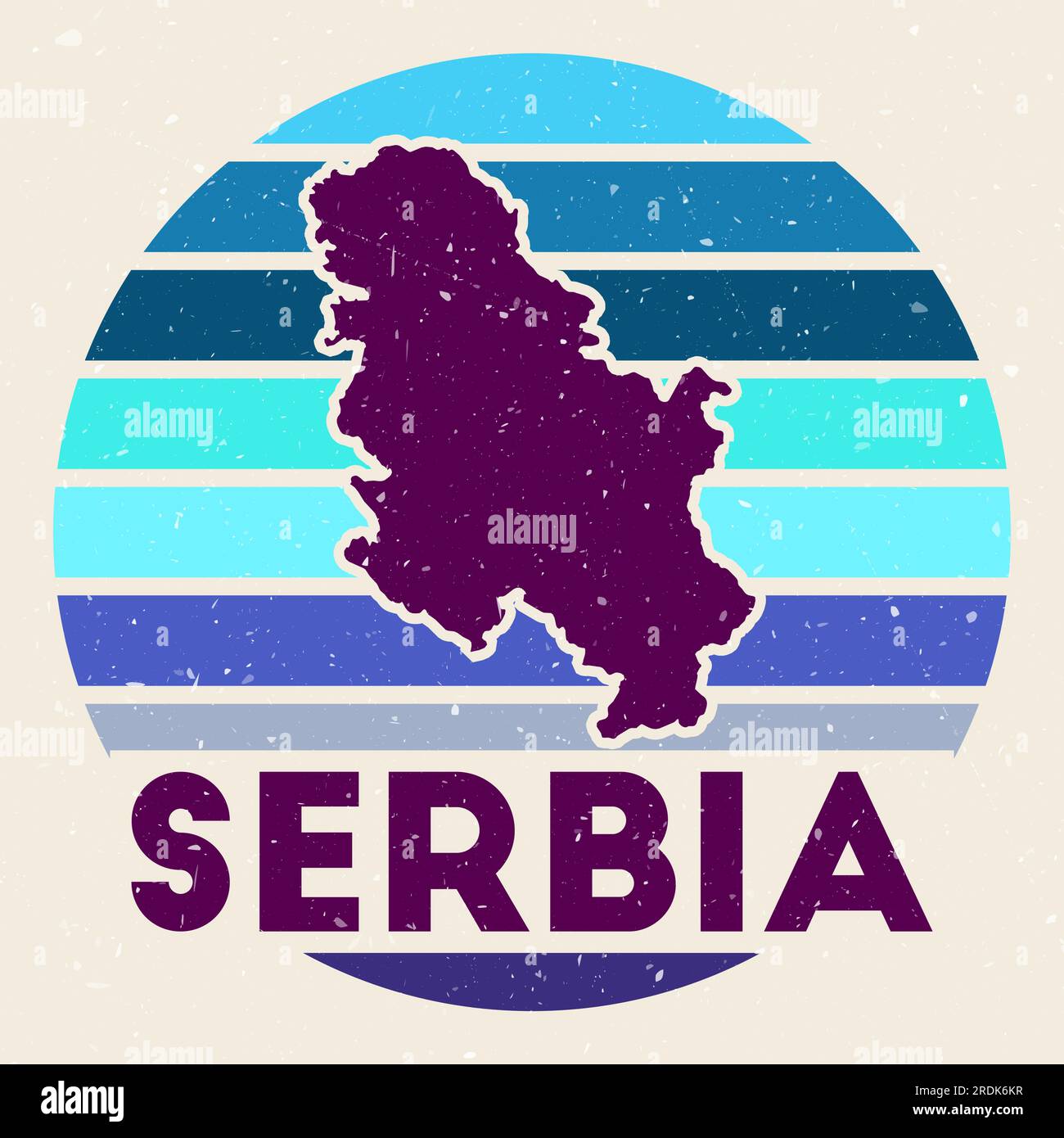 Serbia logo. Sign with the map of the country and colored stripes ...