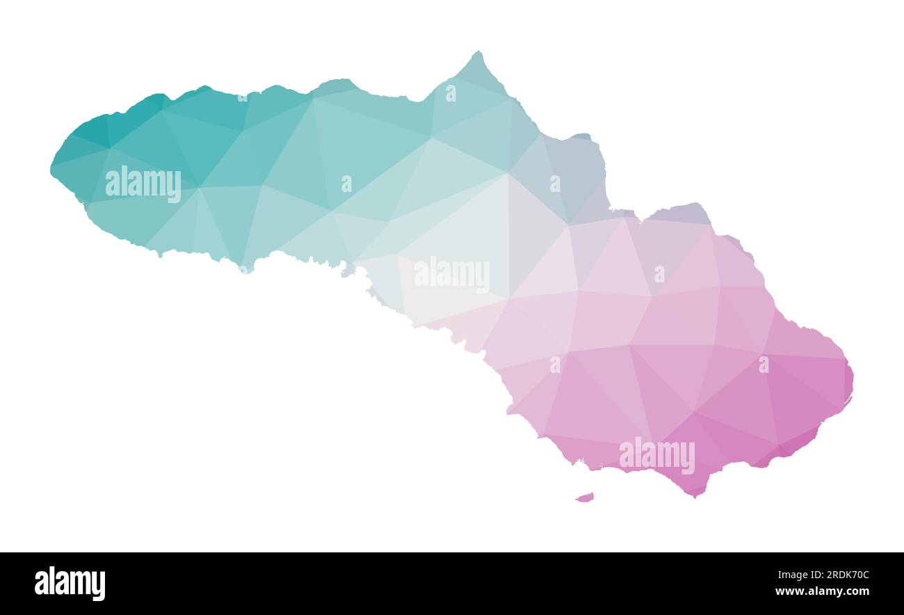 Polygonal map of Sumba. Geometric illustration of the island in emerald ...