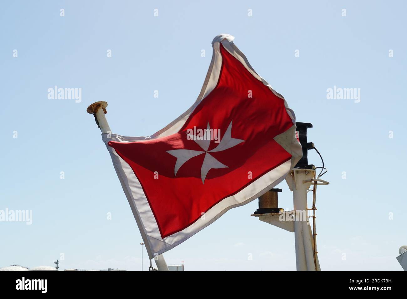 Container ship at sea red cross hi-res stock photography and images - Alamy
