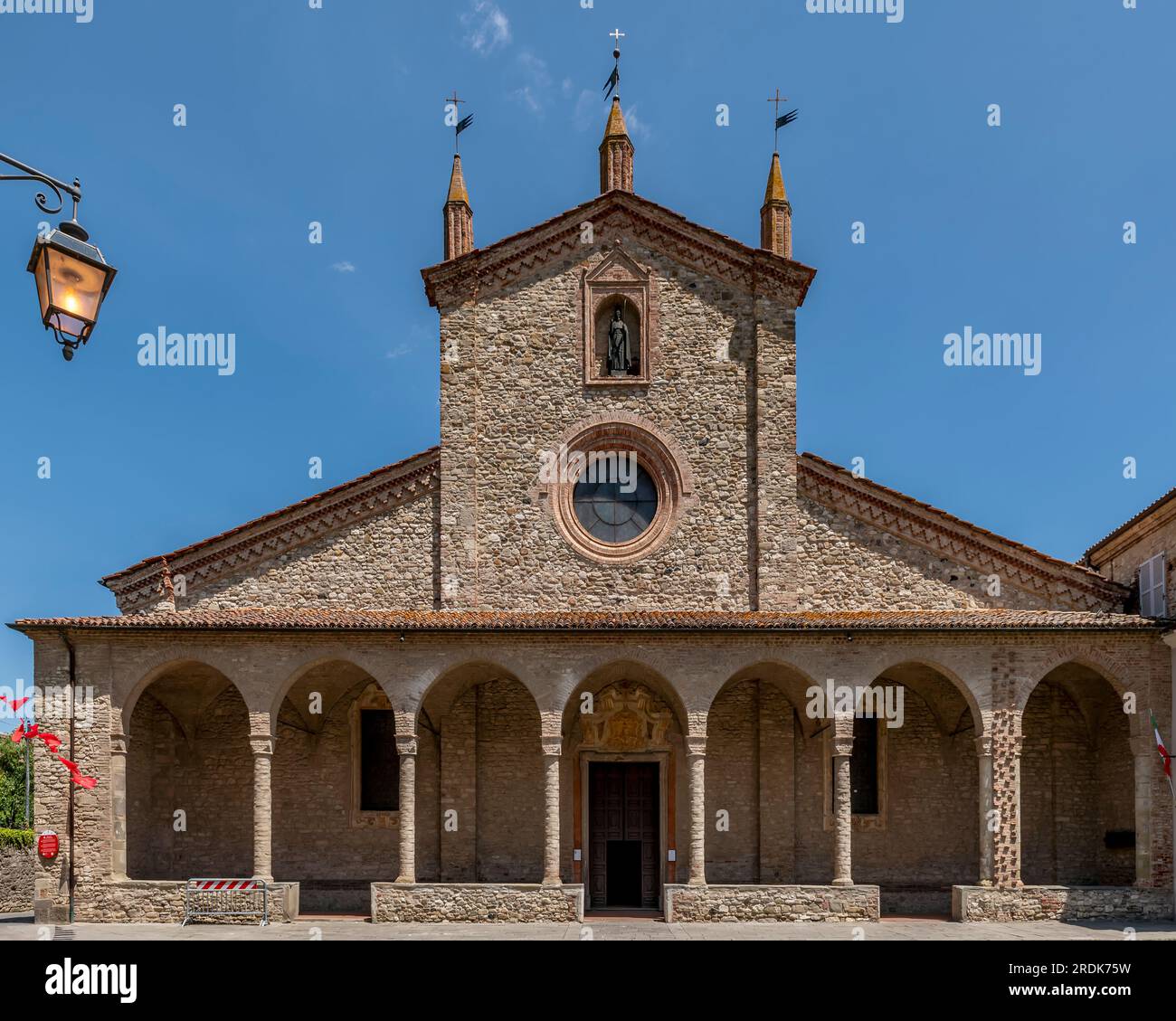 The facade of the basilica of San Colombano, Bobbio, Piacenza, Italy ...