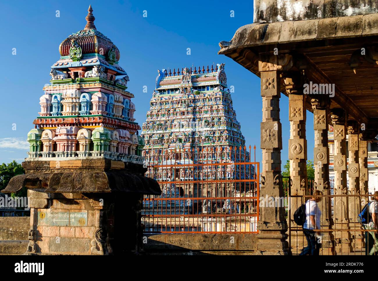 Colonnades in the third prakara with north gopuram tower in Thillai ...