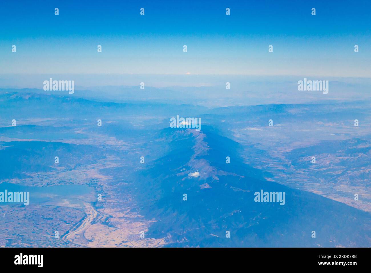 Aerial view of a valley of Macedonia, northeastern Greece and Rodopi ...