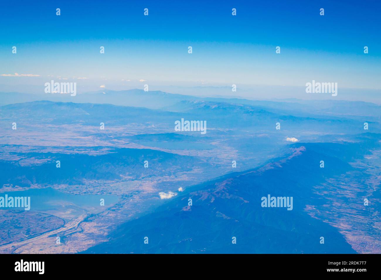 Aerial view of a valley of Macedonia, northeastern Greece and Rodopi ...