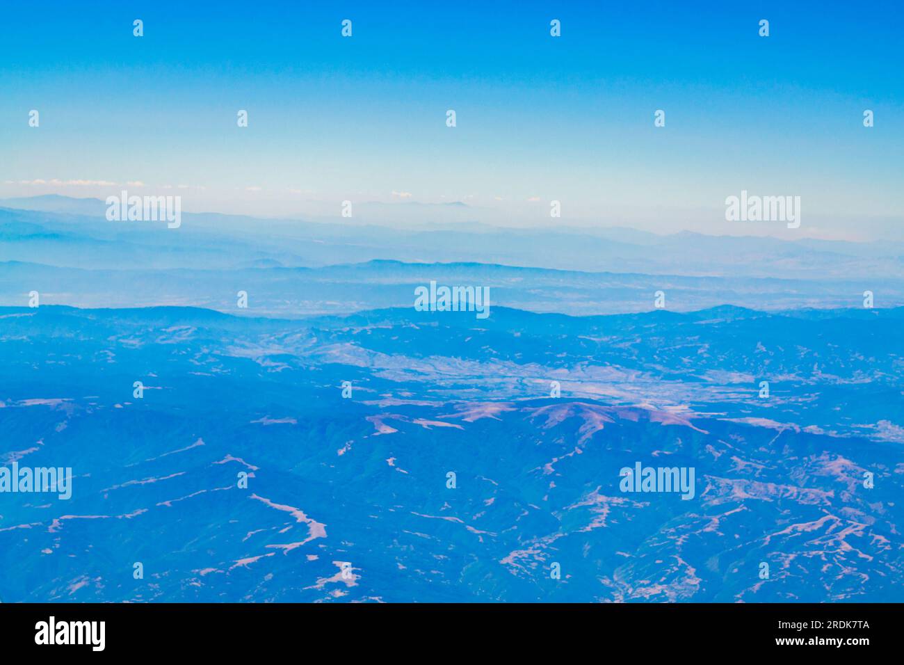 Aerial view of a valley of Macedonia, northeastern Greece and Rodopi ...