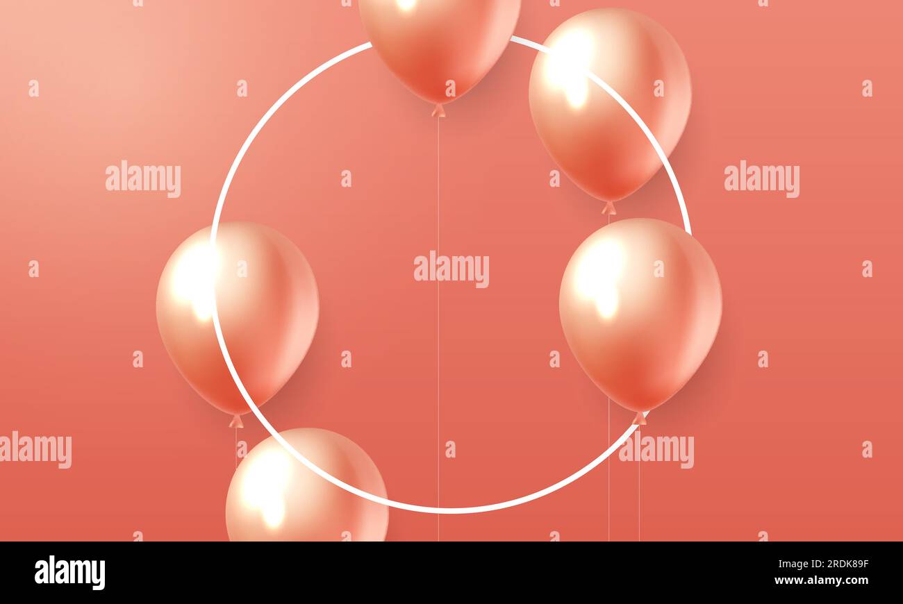 balloons orange concept design template holiday promotion, background ...