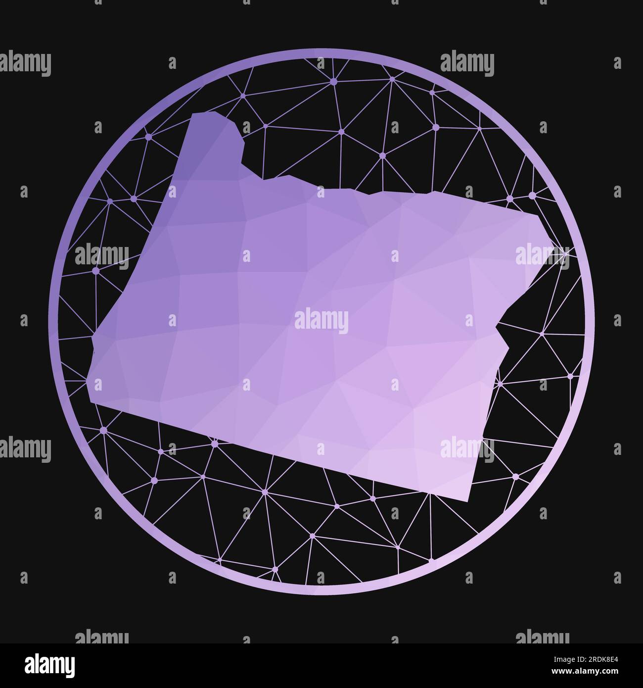 Oregon icon. Vector polygonal map of the US state. Oregon icon in ...