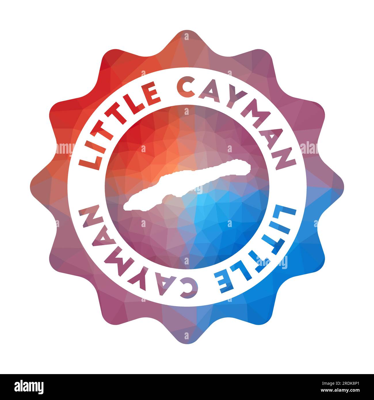 Little Cayman low poly logo. Colorful gradient travel logo of the ...