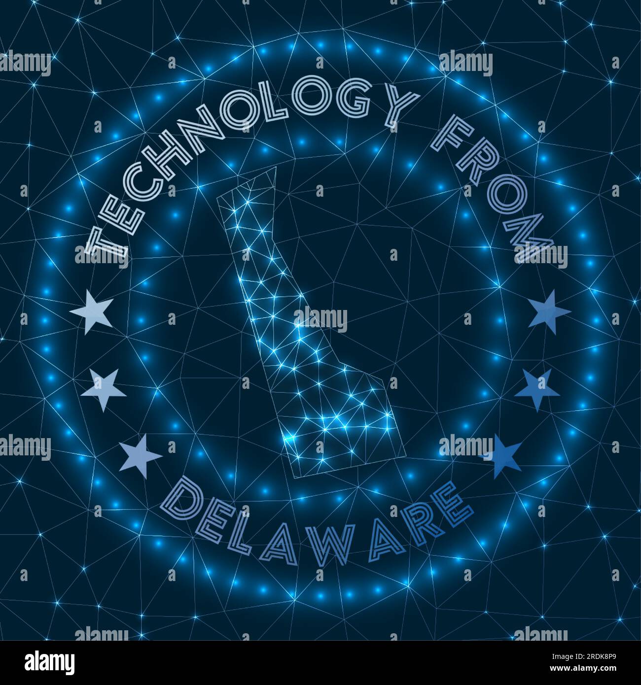 Technology From Delaware. Futuristic geometric badge of the US state ...