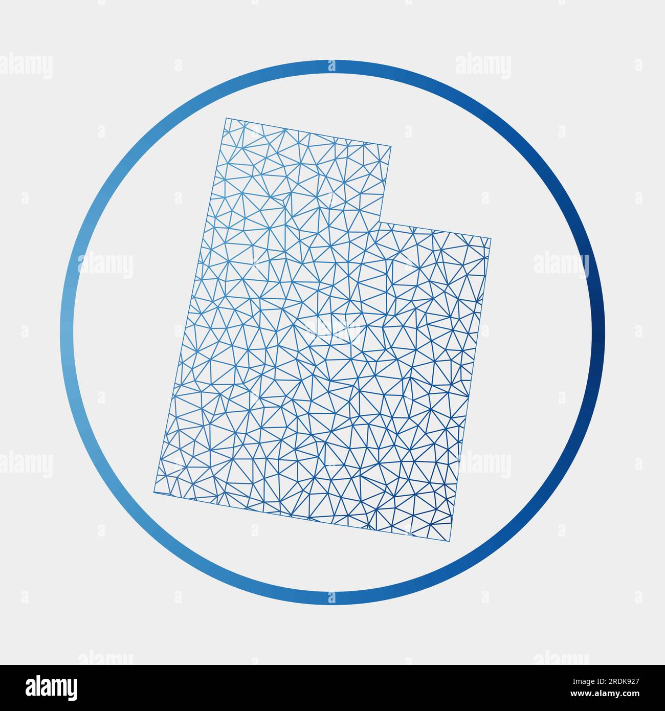Utah icon. Network map of the US state. Round Utah sign with gradient ...
