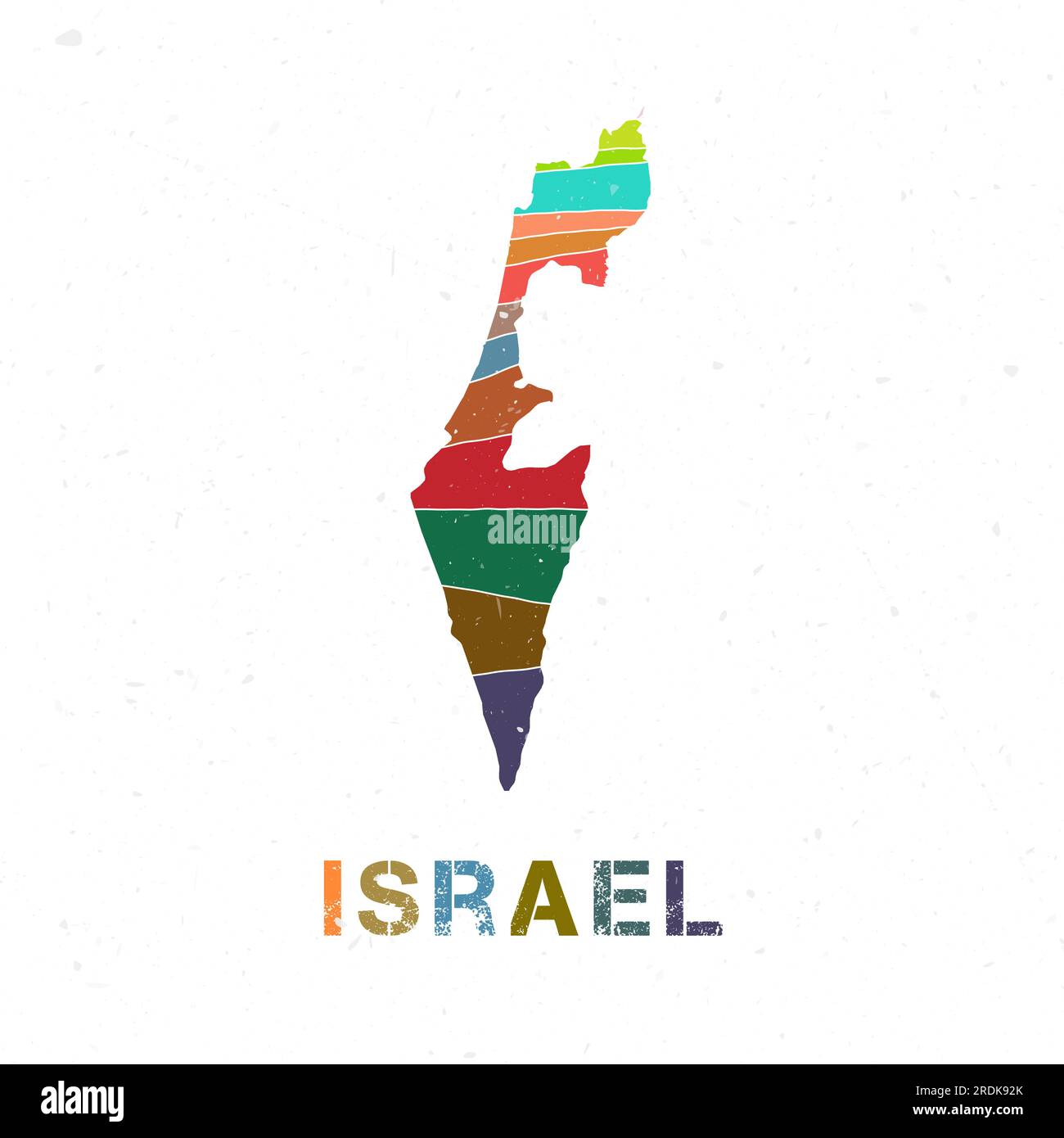 Israel map design. Shape of the country with beautiful geometric waves ...