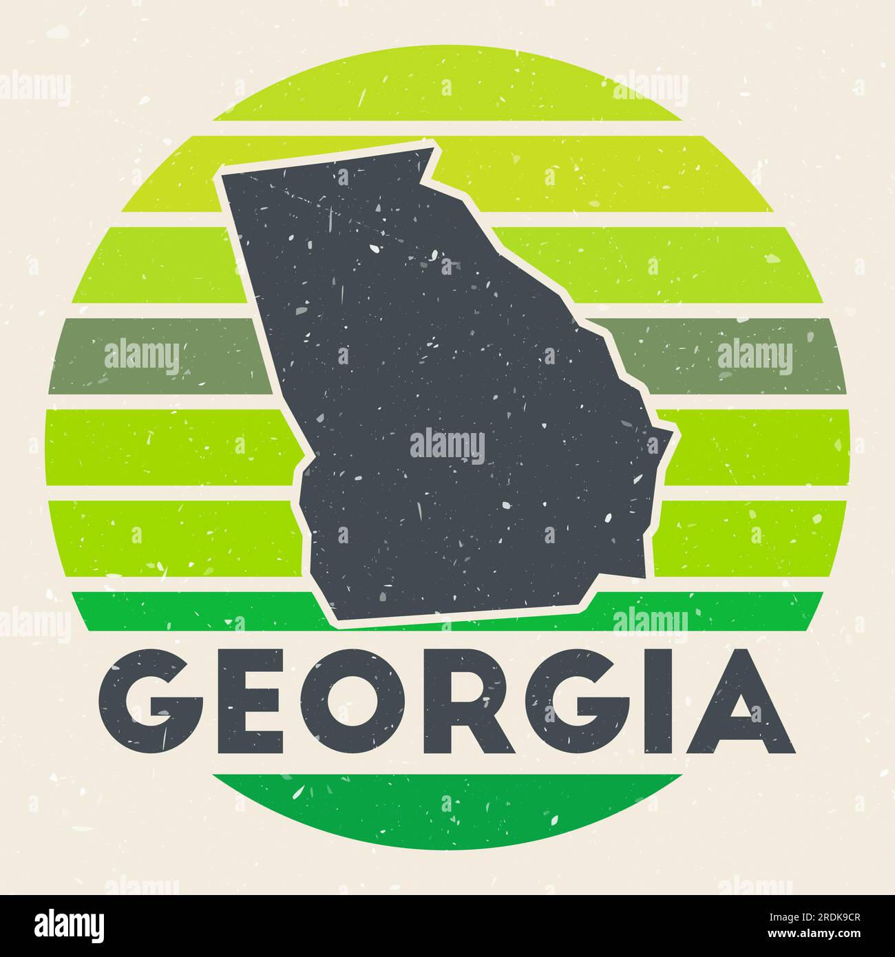 Georgia logo. Sign with the map of US state and colored stripes, vector ...