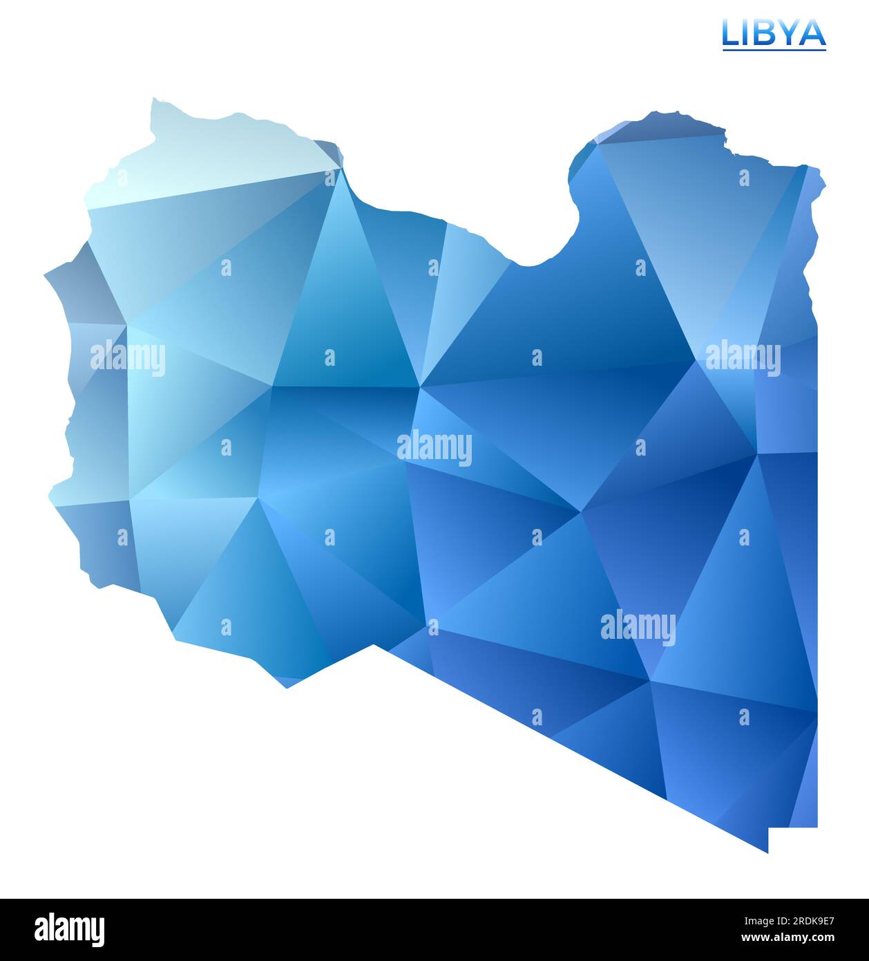 Vector polygonal Libya map. Vibrant geometric country in low poly style. Charming illustration ...