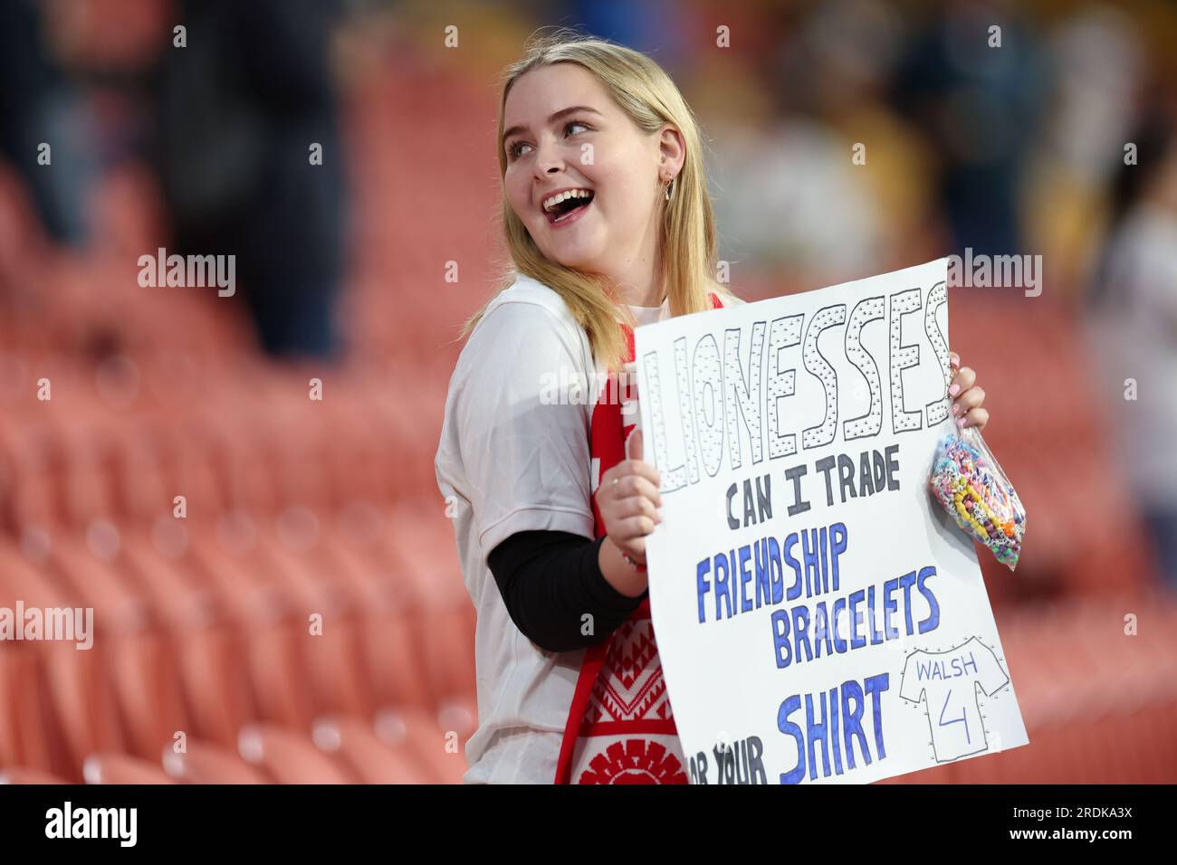 An England fan in the stands prior to the FIFA Women's World Cup 2023 ...