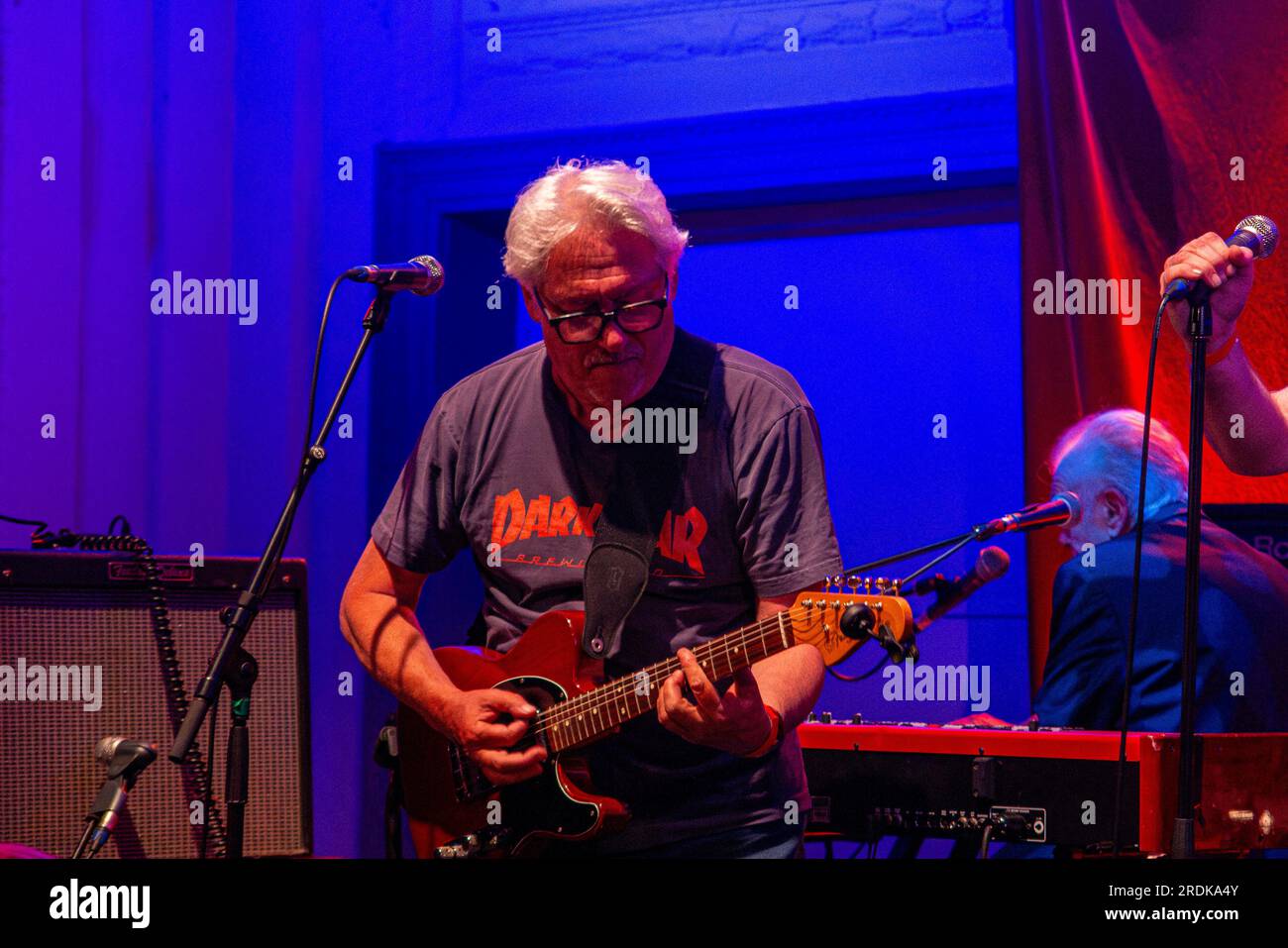 Chaz Jankel of the band The Blockheads on stage at Bush Hall in London ...
