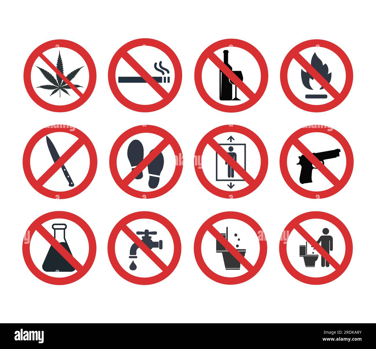 Set of 12 prohibited symbols. Vector Illustration Stock Vector Image ... Set of 12 prohibited symbols. Vector Illustration Stock Vector Image ...