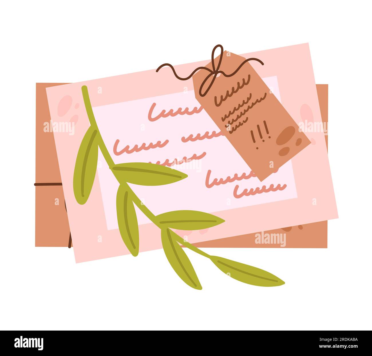 Happy postcrossing project. Letters with decorative plant ...