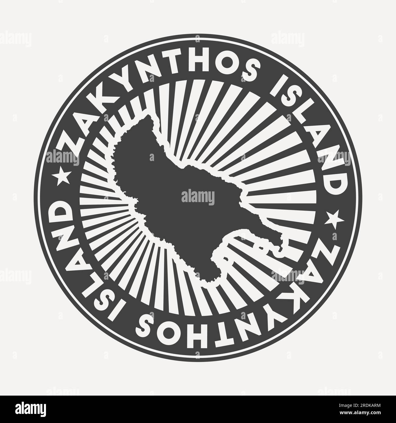Zakynthos Island round logo. Vintage travel badge with the circular ...