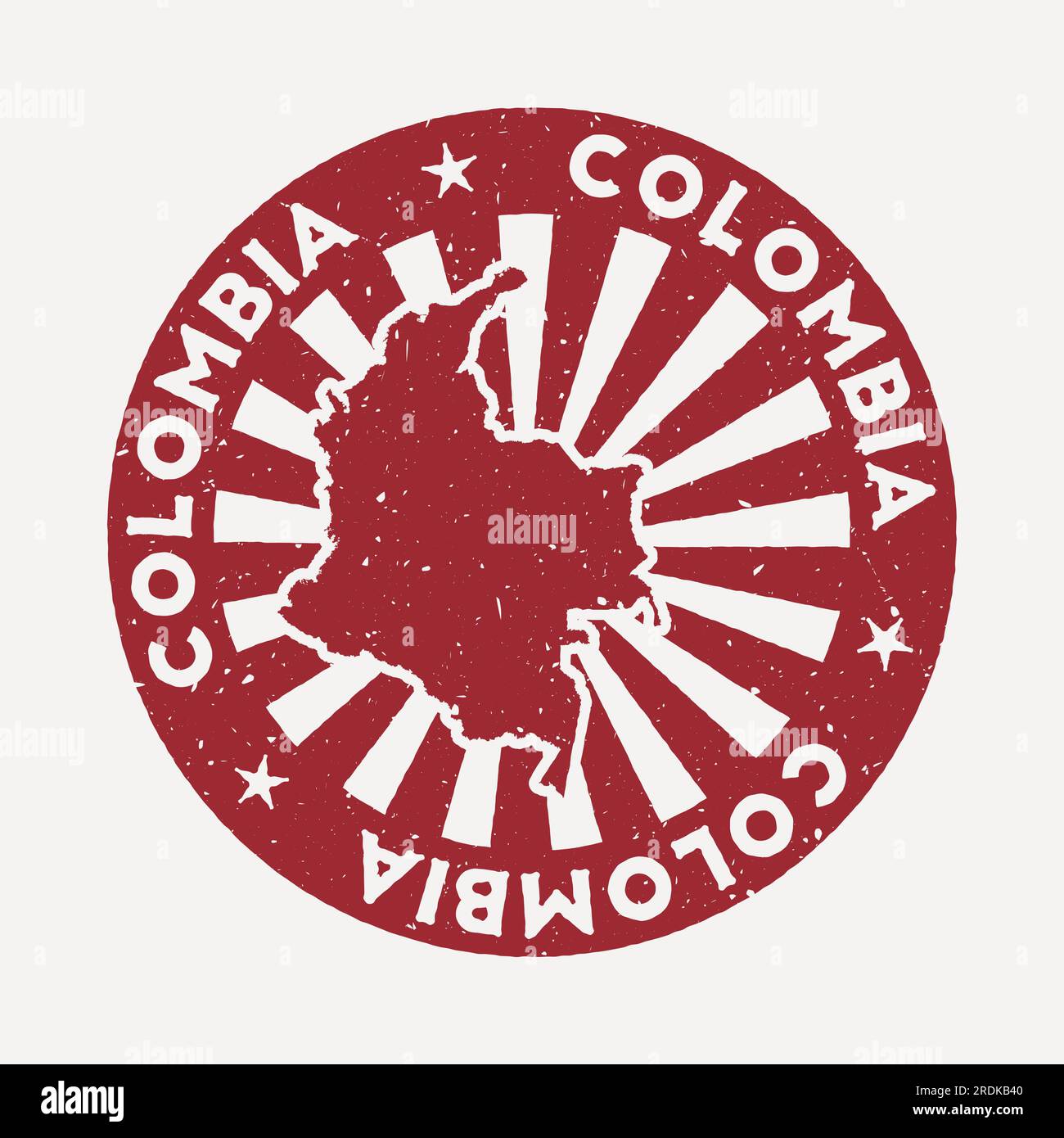 Colombia stamp. Travel red rubber stamp with the map of the country ...