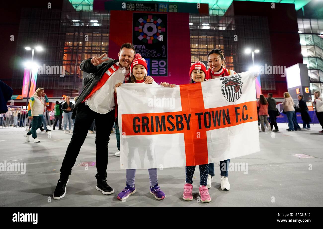 England fans pose outside the stadium prior to the FIFA Women's World ...