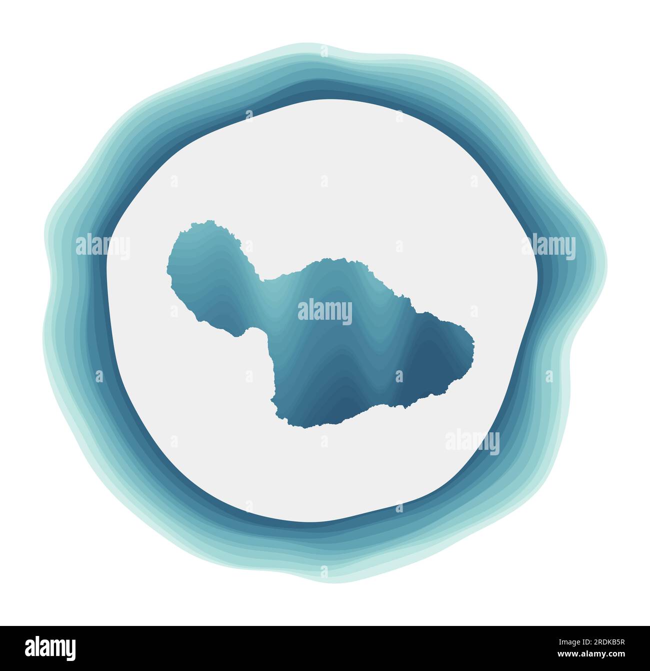 Maui logo. Badge of the island. Layered circular sign around Maui ...