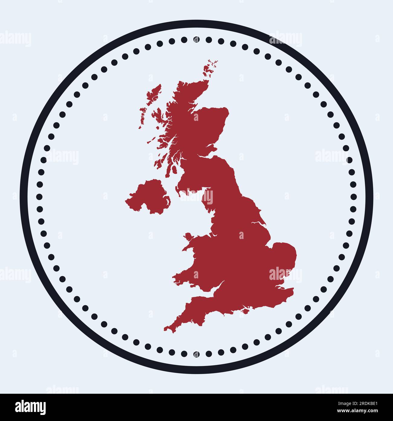 United Kingdom round stamp. Round logo with country map and title ...