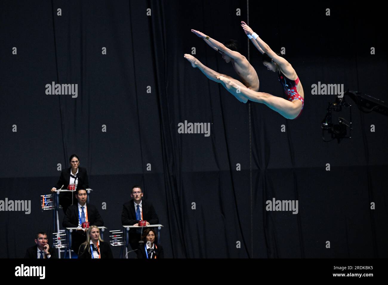 Fukuoka, Japan. 22nd July, 2023. Zhu Zifeng (2nd R)/Lin Shan (1st R) of ...