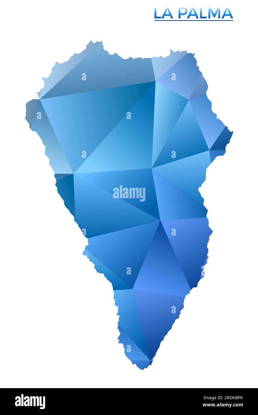 Vector polygonal La Palma map. Vibrant geometric island in low poly ...
