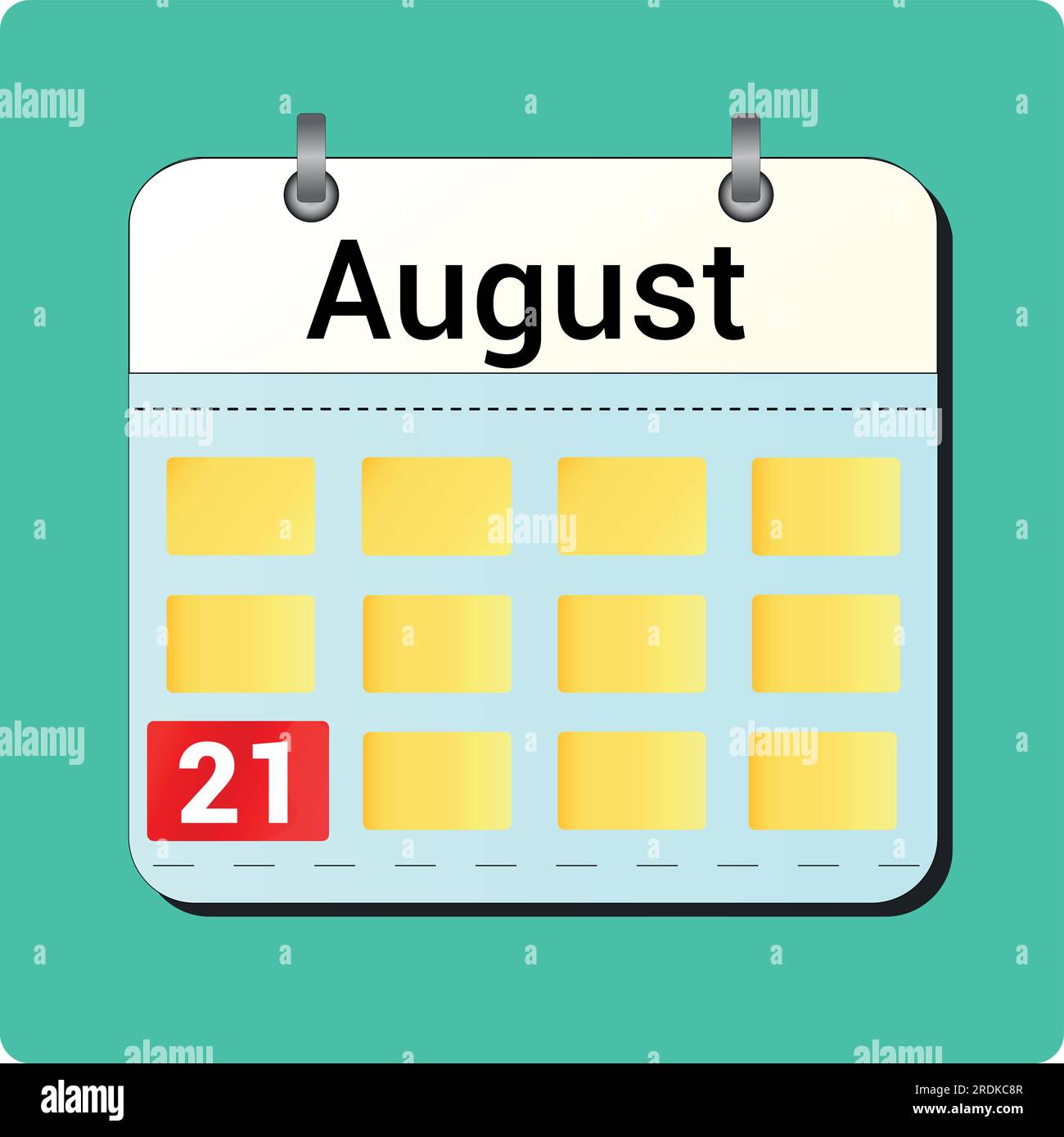 calendar vector drawing, date August 21 on the page Stock Vector Image ...