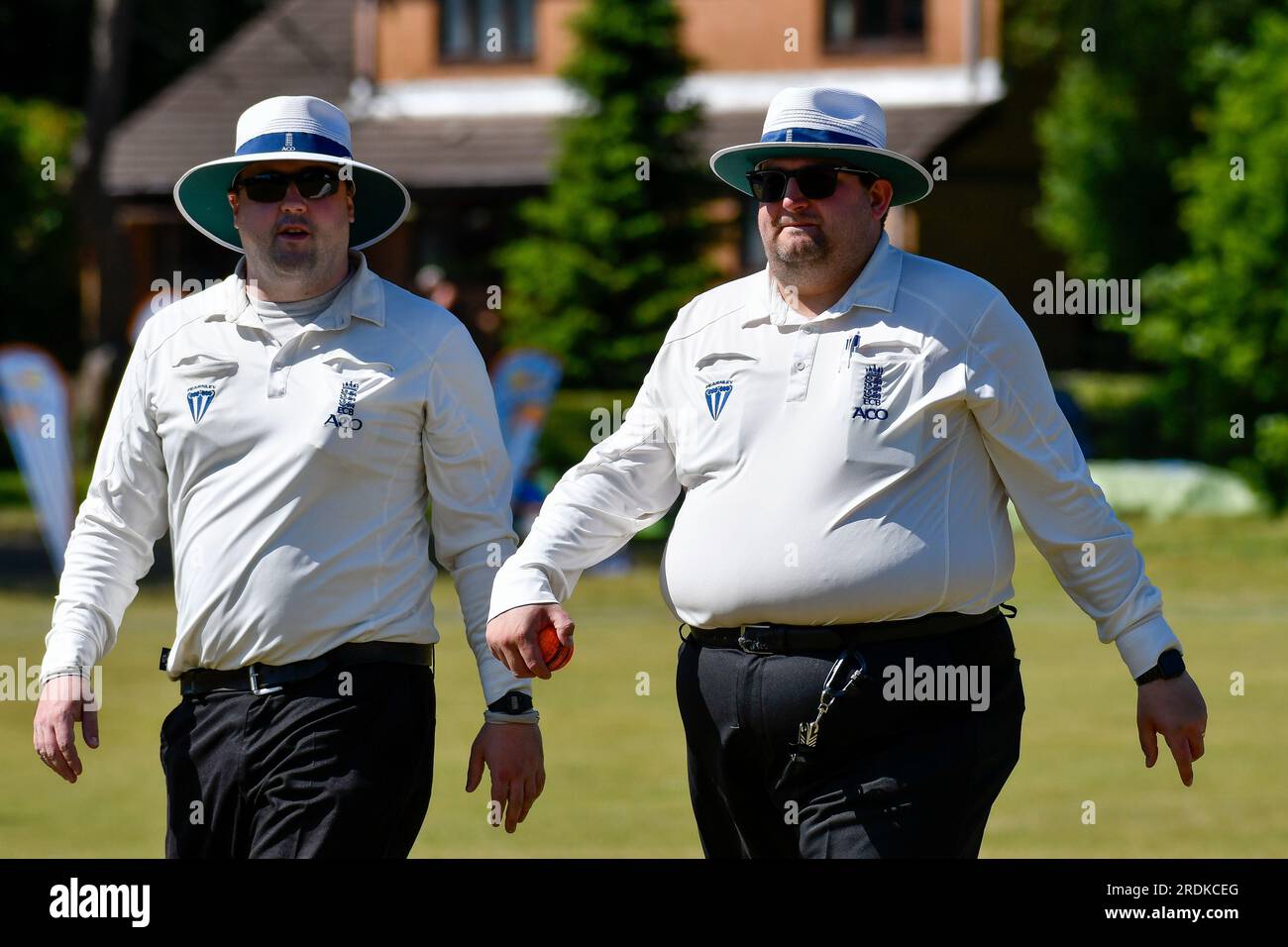 Clydach, Wales. 3 June 2023. Umpires Nick Brill (left) and Dan Short ...