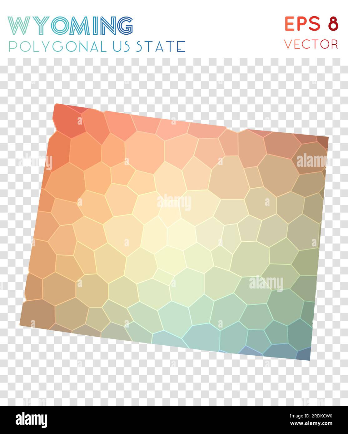 Wyoming polygonal map, mosaic style US state. Cute low poly style ...