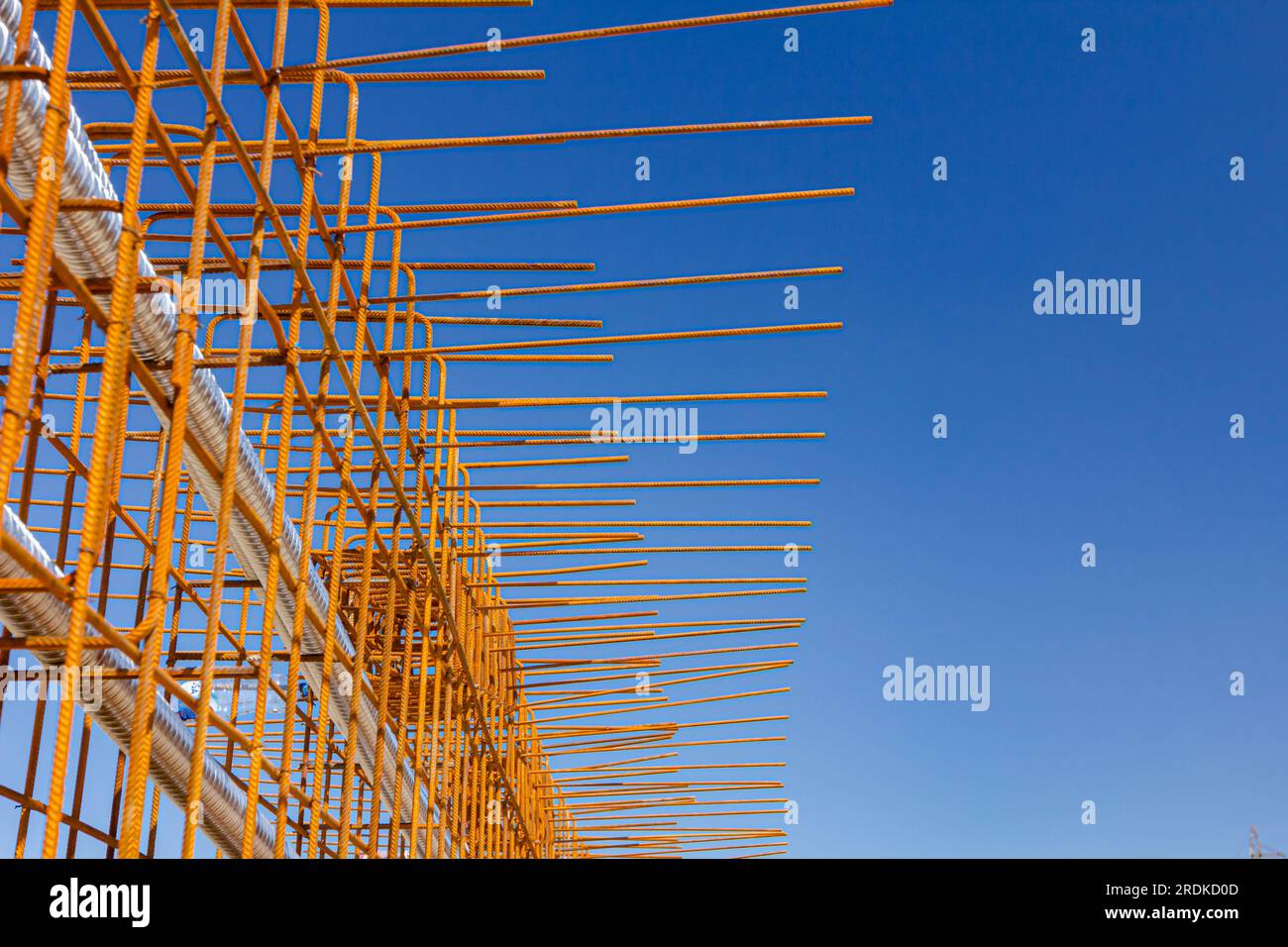 Girder, bridge skeleton, reinforcement, installed vertical crossed ...