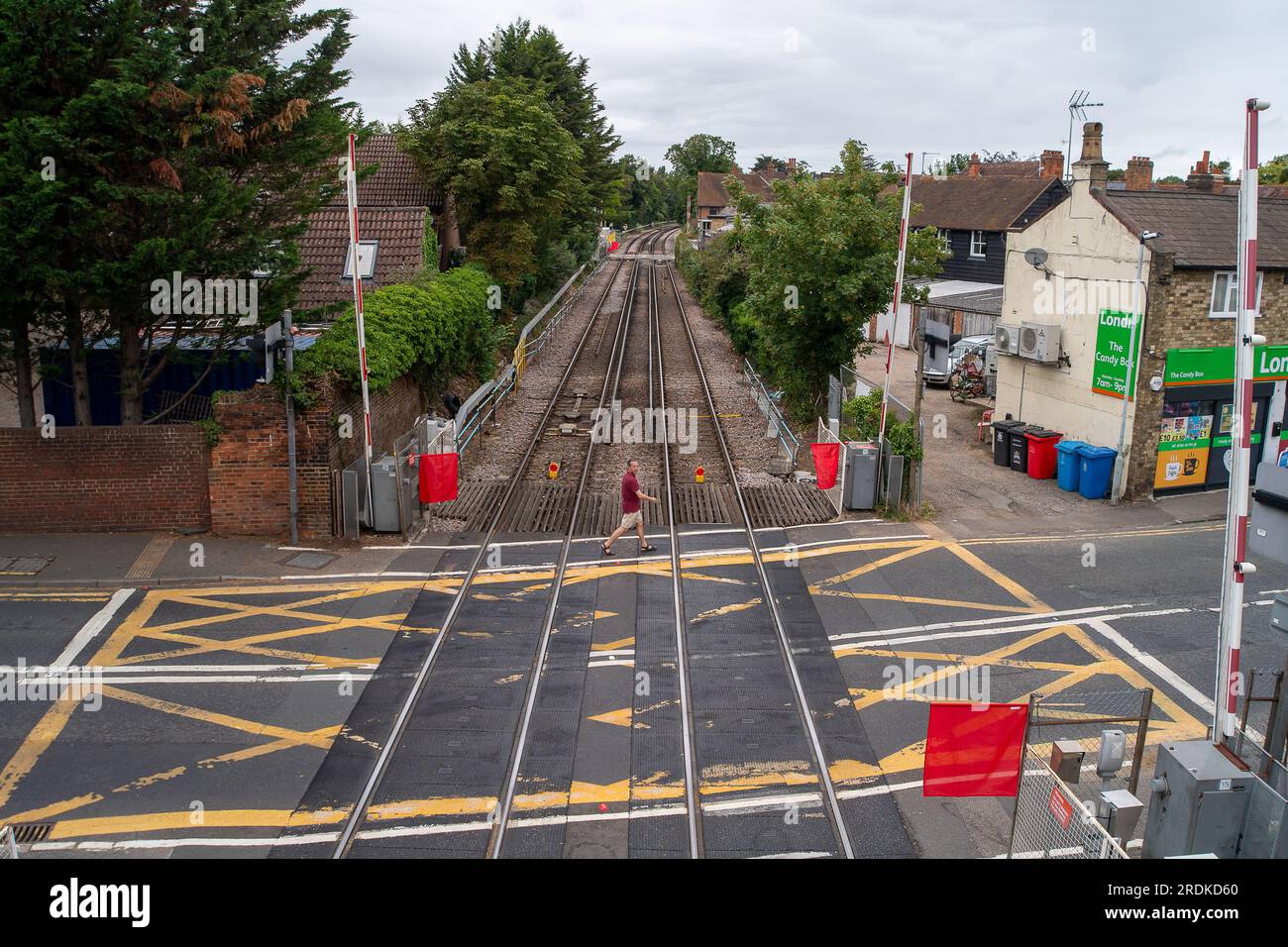 Datchet, UK. 22nd July, 2023. A level crossing at Datchet Railway ...