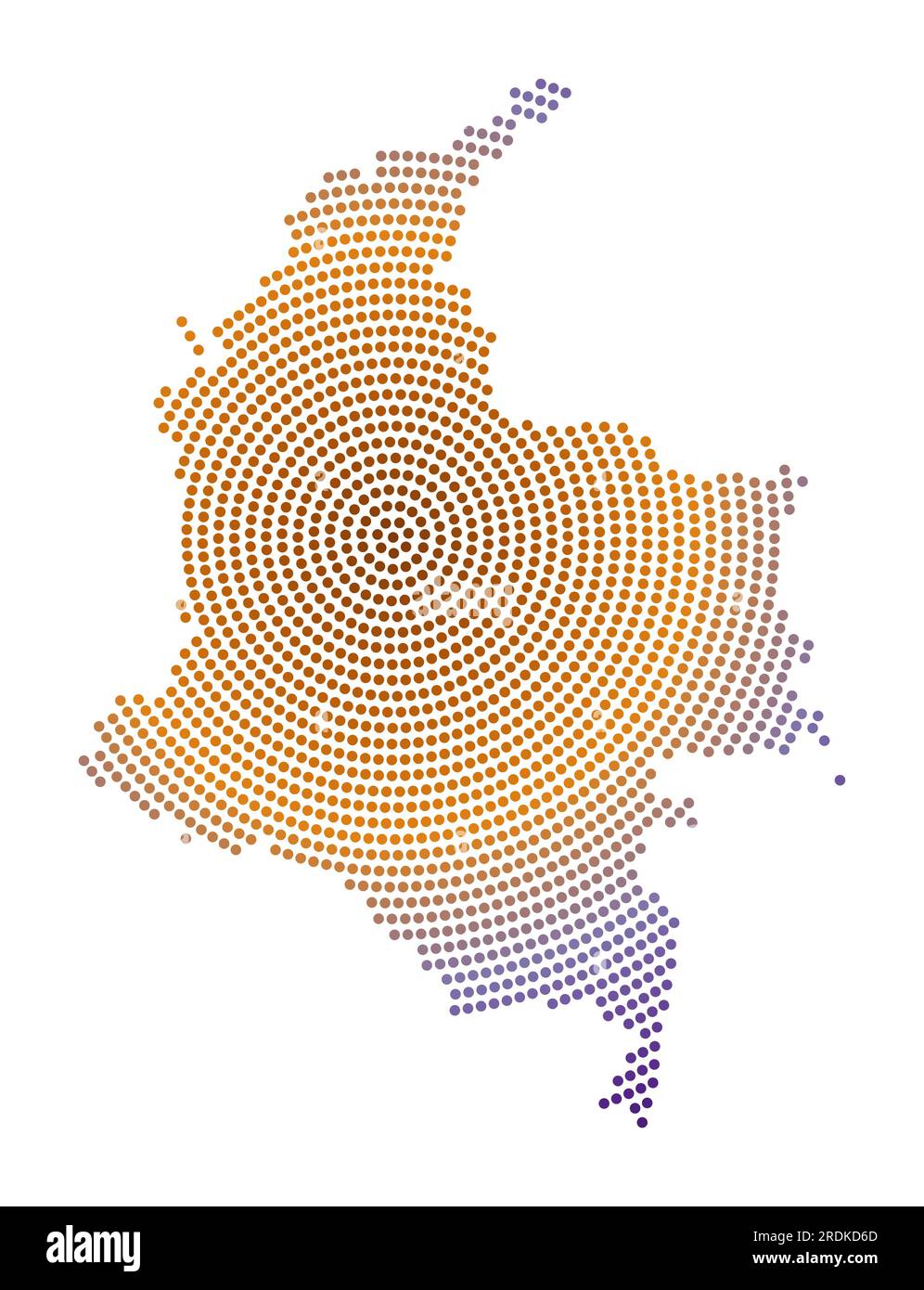 Colombia dotted map. Digital style shape of Colombia. Tech icon of the ...
