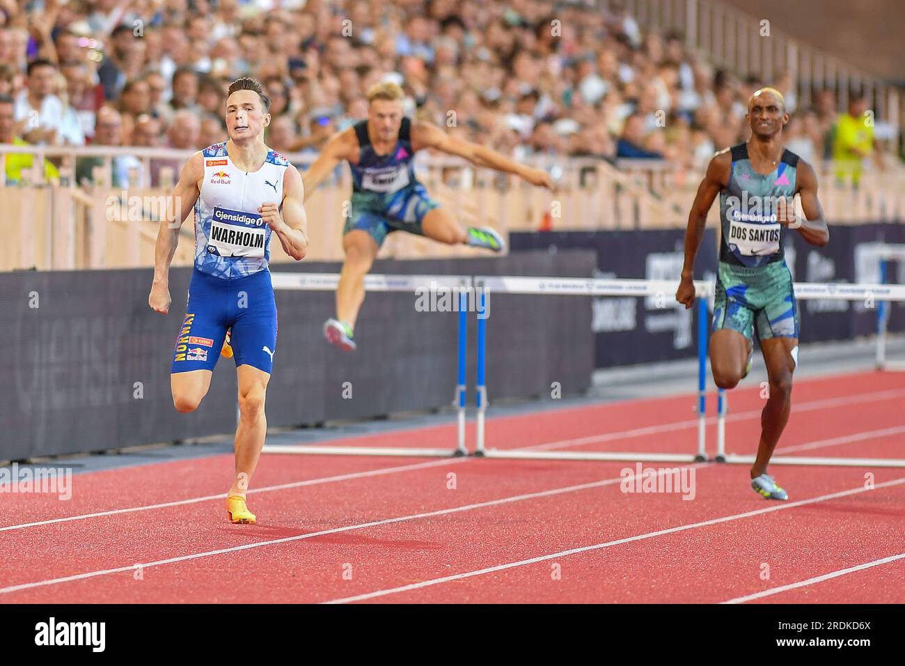 Stade Louis II, Monaco, Principality of Monaco, July 21, 2023, 400M HURDLES MEN: Karsten WARHOLM ...