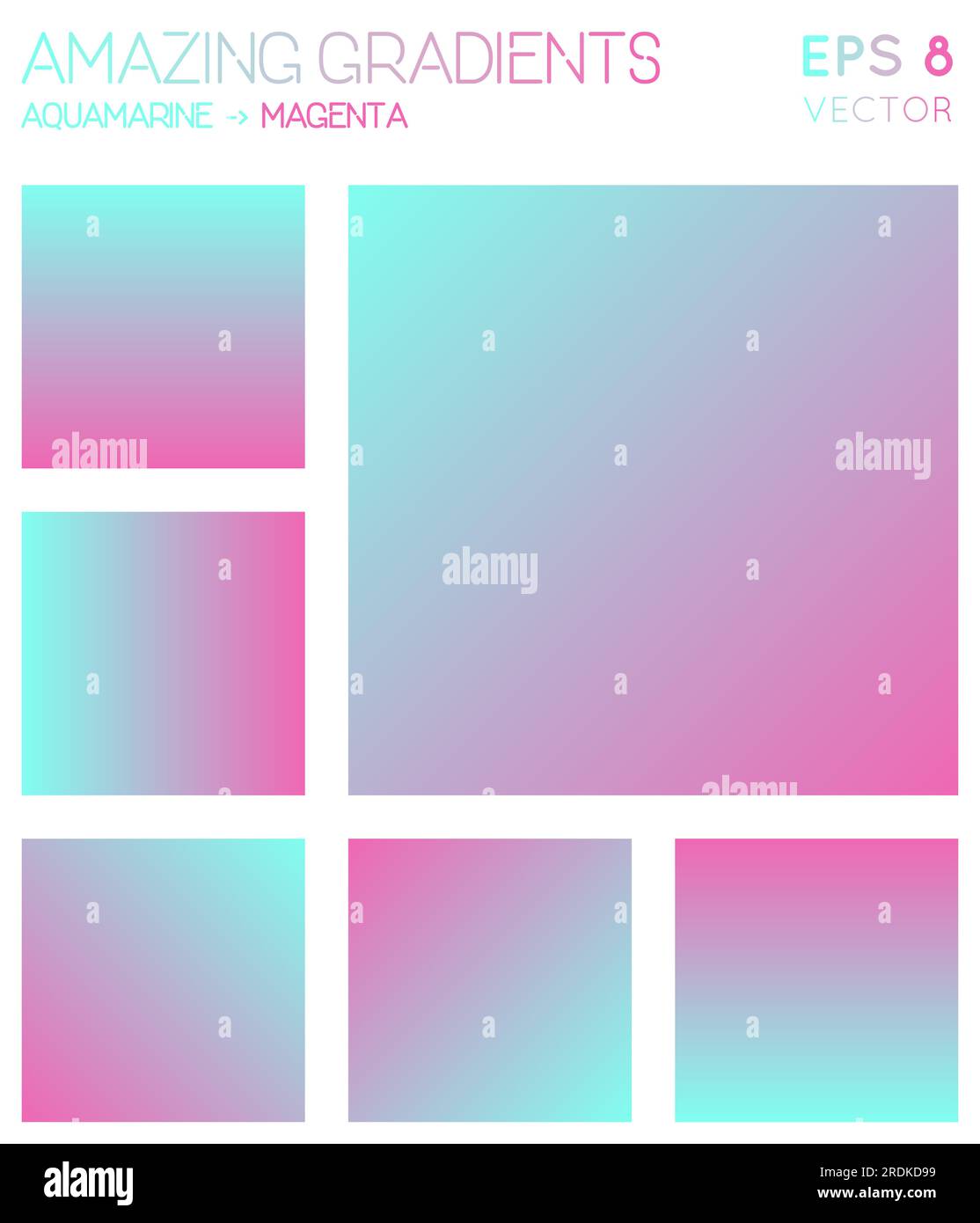 Colorful gradients in aquamarine and magenta color tones. Alive ...