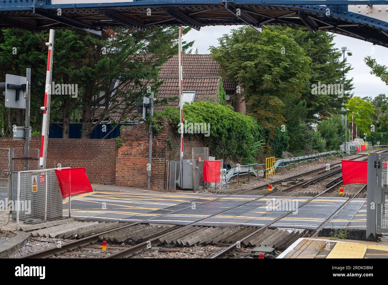 Datchet, UK. 22nd July, 2023. A level crossing at Datchet Railway ...