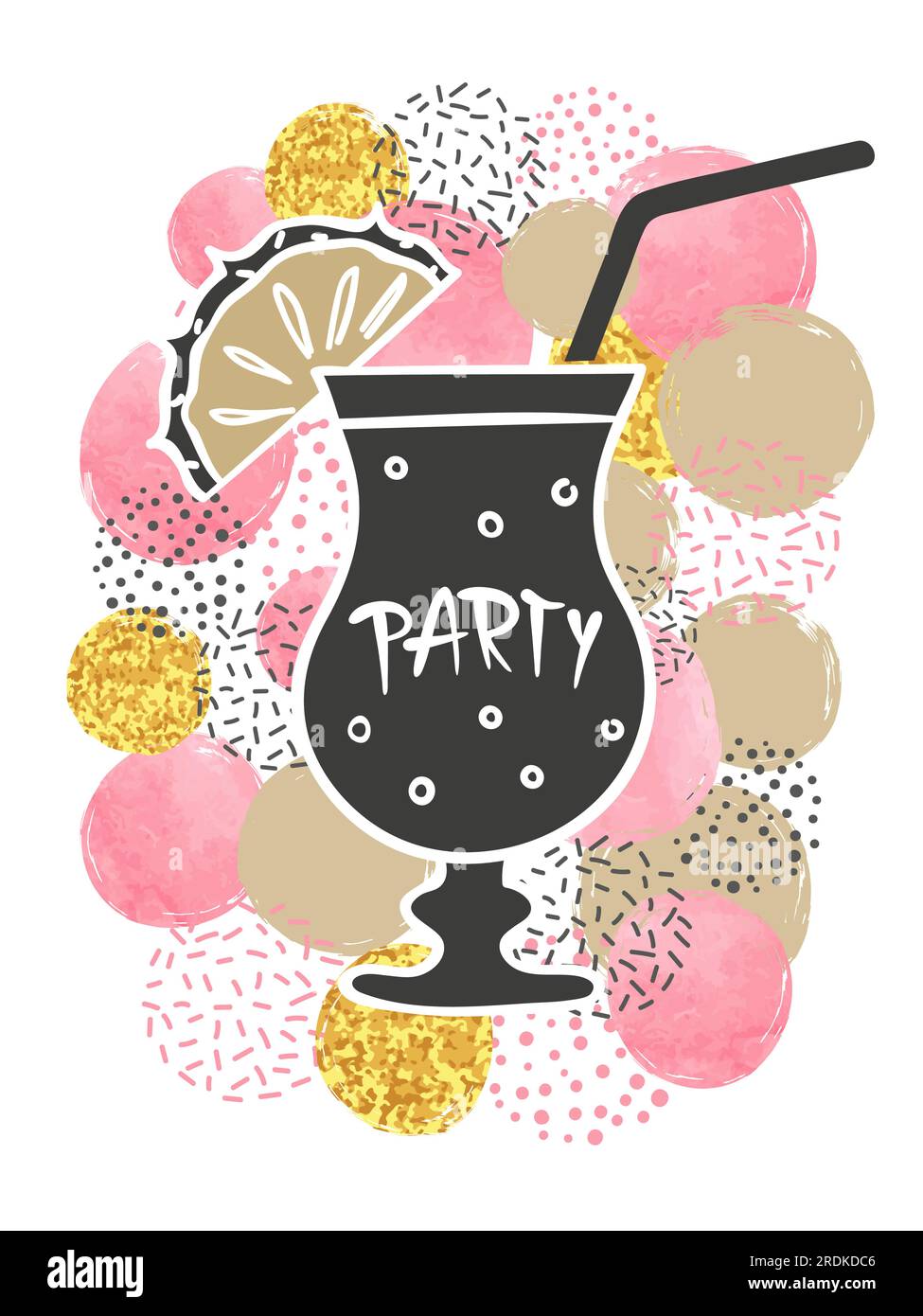 Invitation card design for Cocktail Party. Vector illustration Stock ...