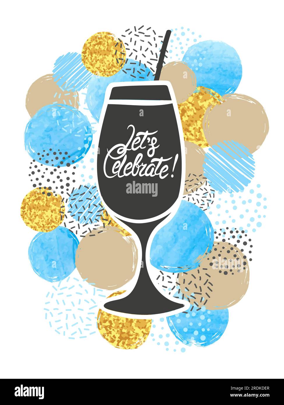 Invitation card design for Cocktail Party. Vector illustration Stock ...