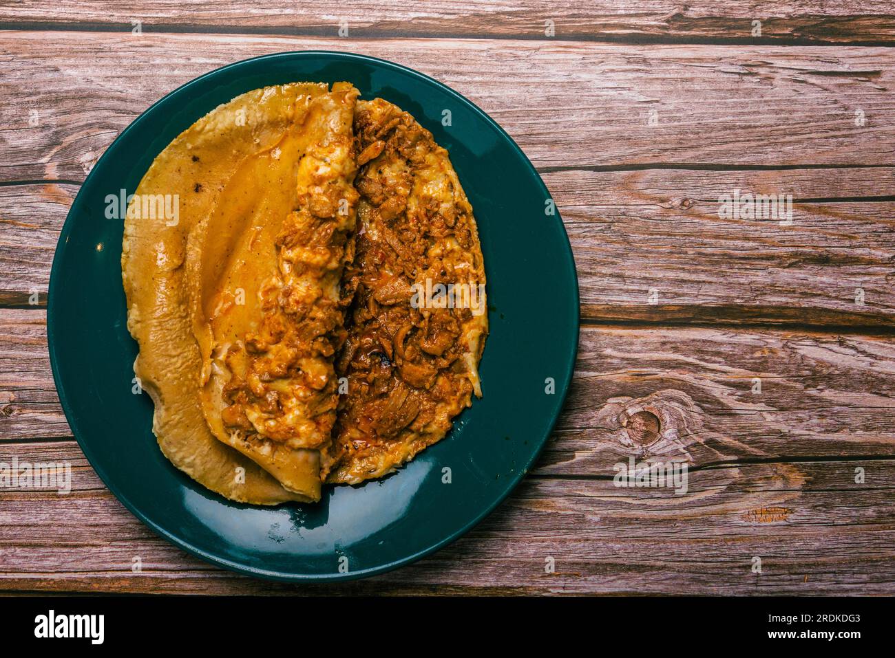 Gringa, typical Mexican dish. Gringa pastor a la diabla served with ...