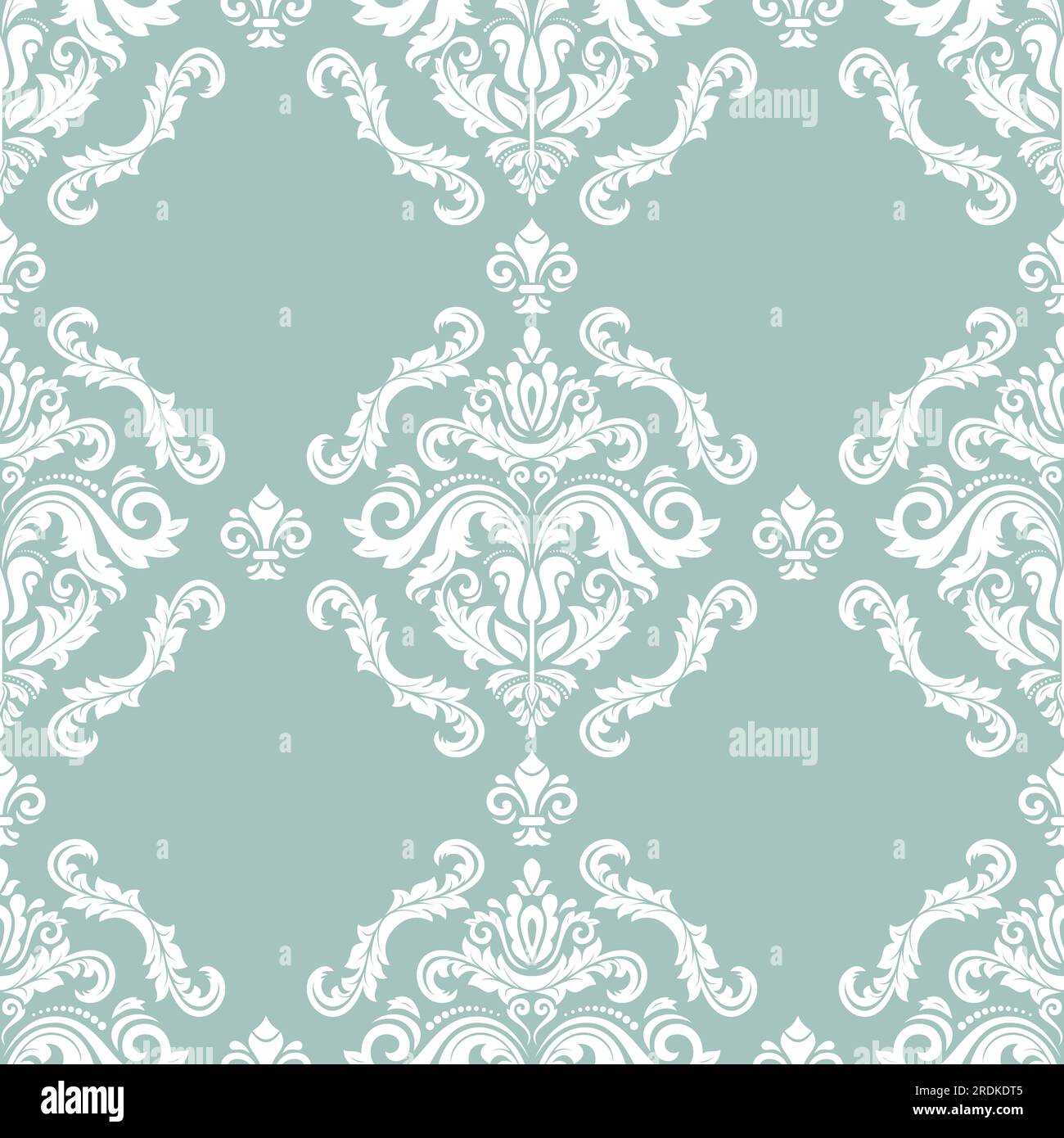 Orient vector classic light blue and white pattern. Seamless abstract ...