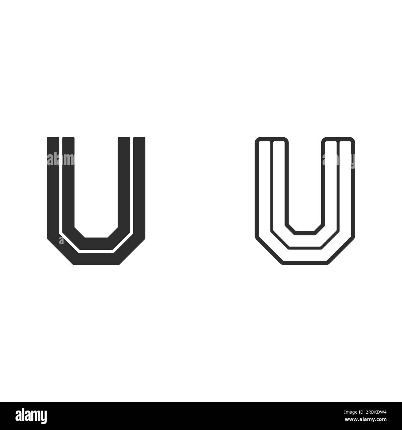 U Letter Logo With White Lines Dynamic Design.Connection Of Lines ...