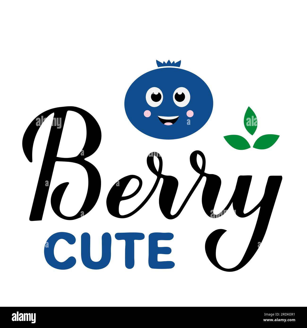 Berry cute. Funny quote calligraphy lettering. Food pun typography ...