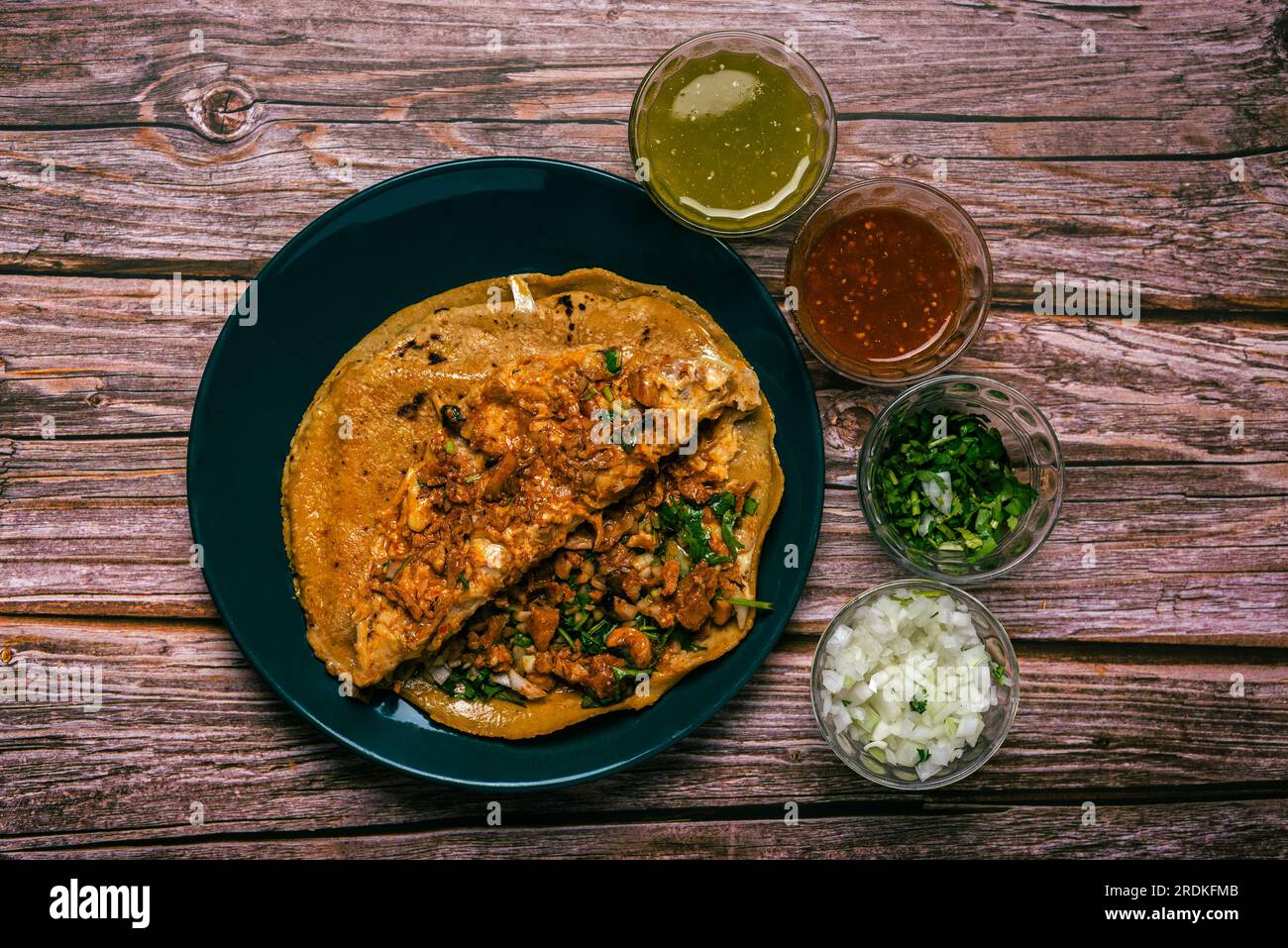 Gringa, typical Mexican dish. Gringa pastor a la diabla served with ...