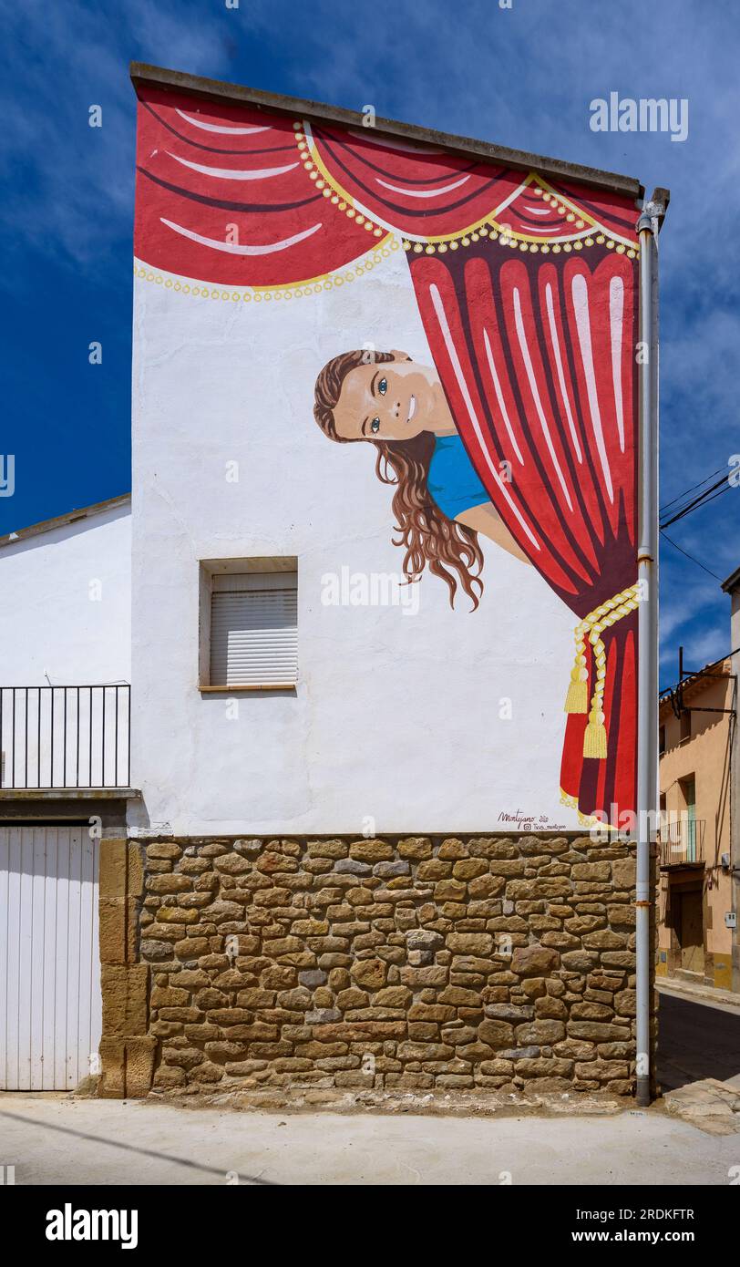 Murals painted on houses in the town of Penelles after the Gar-Gar ...
