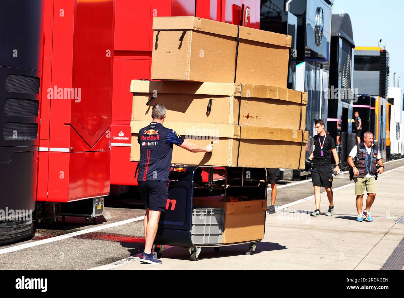Budapest, Hungary. 22nd July, 2023. Red Bull Racing freight in the ...